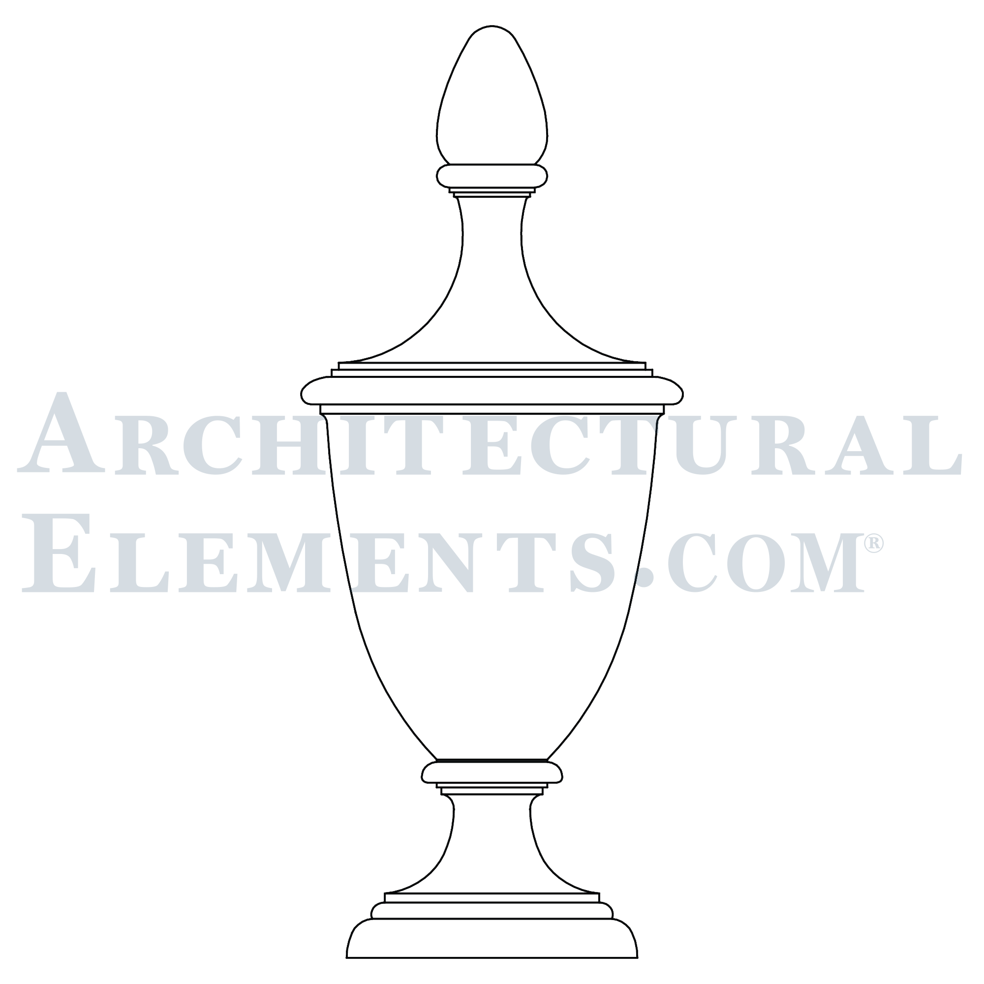 Viewing product Finial 25 1/4" H x 10 3/8" Diam x 8" base Architectural ...