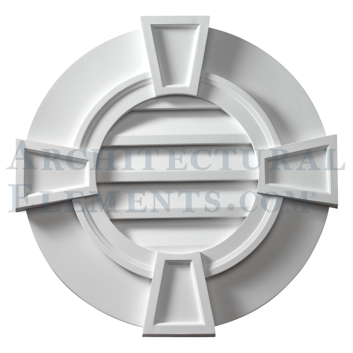 Viewing product Round Louver w/Flat Trim and Keystones/ Gable Vent / 3 ...