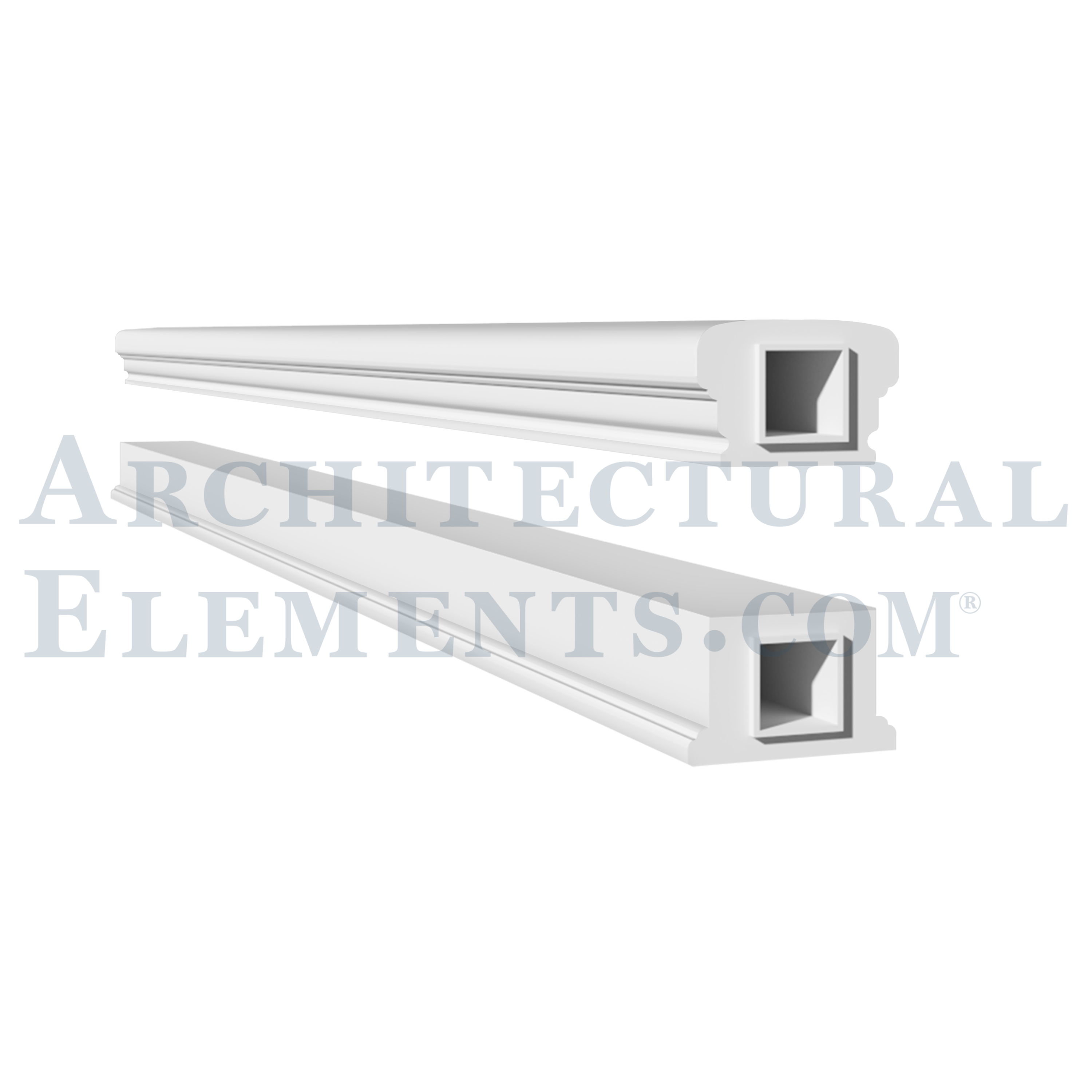 Viewing product Rounded Top and Bottom Hand Rail - 4 5/8" W X 3" H X 8 ...